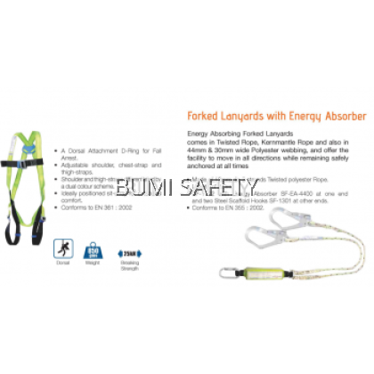 Full Body Harness Double Lanyard CE Approved