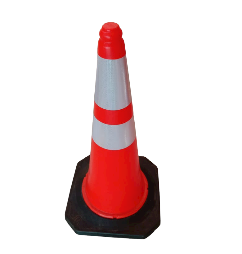 PE Safety Cone Rubber Base 30"
